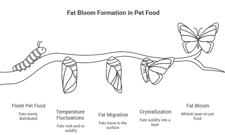 What is Fat Bloom in Pet Food, White Coating in the Kibbles